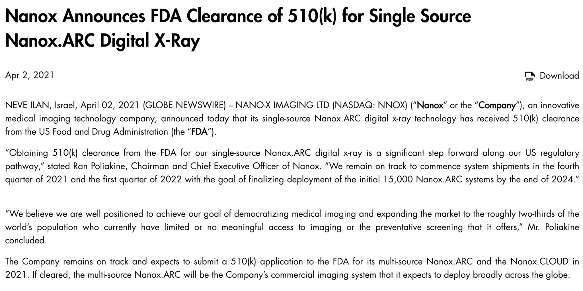 革命的な医療用画像診断装置を開発するナノックス・イメージングの投資情報【NNOX】